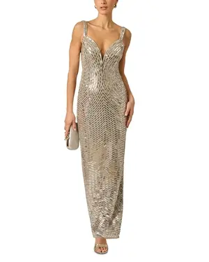 Adrianna Papell Beaded Evening Gown