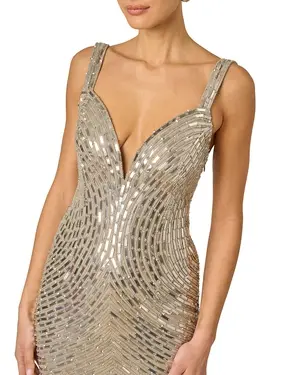 Adrianna Papell Beaded Evening Gown
