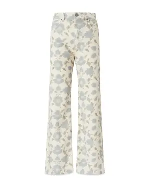 Pinko Wanda Wide-leg Floral Jeans - Ce