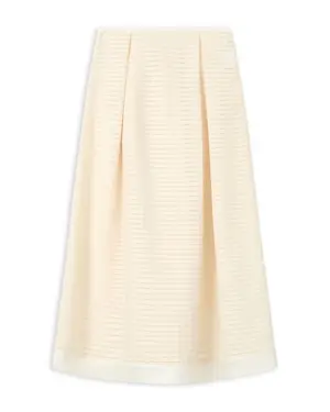 Emporio Armani Vichy 3d Jacquard Midi Skirt - Vanilla