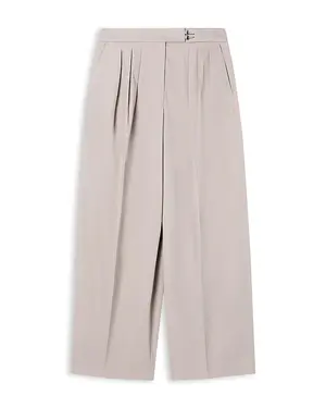 Emporio Armani Wide Leg Pleated Pants - Solid Light