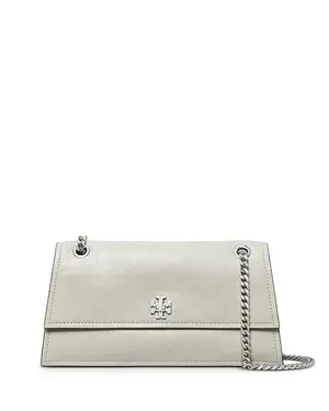Tory Burch Kira Turlock Mini Leather Shoulder Bag - Ash Cloud