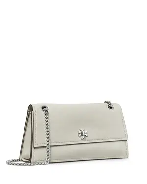 Tory Burch Kira Turlock Mini Leather Shoulder Bag - Ash Cloud