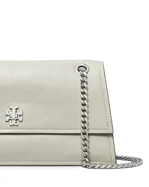 Tory Burch Kira Turlock Mini Leather Shoulder Bag - Ash Cloud