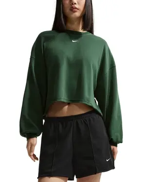 Nike Mid Rise French Terry Shorts - Black/sail