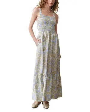 Marine Layer Selene Maxi Dress - Blue Print