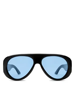 Le Specs Dream Boat Aviator Sunglasses, 57mm - Black