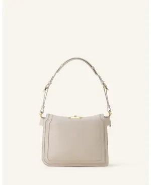 LANVIN Small Asymmetrical Leather Bag - Plaster