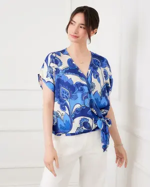 Karen Kane Blouson Wrap Tie Top