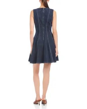 Fifteen Twenty Darla Contrast Stitch Denim Dress