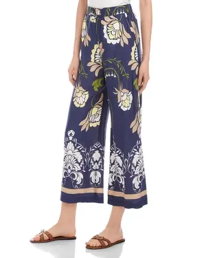 Fifteen Twenty Tilly Cropped Printed Linen Blend Pants