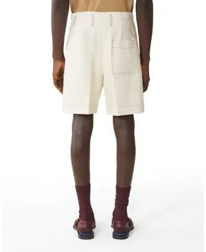 LANVIN Relaxed High-waisted Denim Shorts - White.