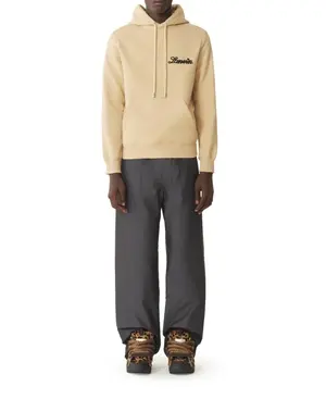 LANVIN Wide-leg Chambray Trousers - Anthracite.