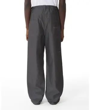 LANVIN Wide-leg Chambray Trousers - Anthracite.