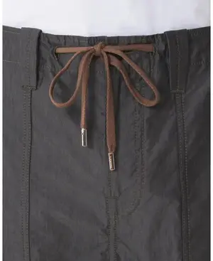 LANVIN Wide-leg Chambray Trousers - Anthracite.