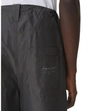LANVIN Wide-leg Chambray Trousers - Anthracite.