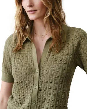 Marine Layer Piper Knit Resort Shirt - Olive