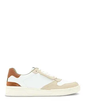 ALLSAINTS Regan Lace Up Low Top Sneakers - White/yellow