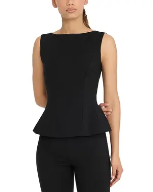 Good American Ponte Straight Neck Top - Black