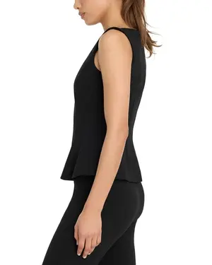 Good American Ponte Straight Neck Top - Black