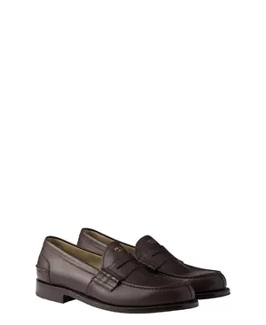 Prada Leather Loafers - Brown