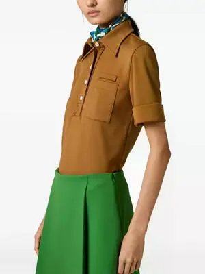 Miu Miu Short-sleeved Polo Shirt - Brown