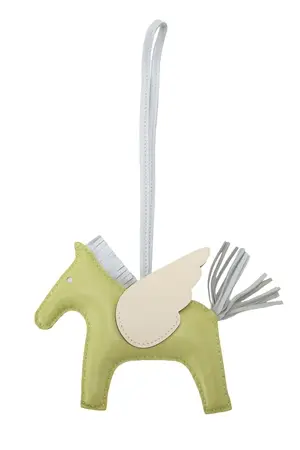 Hermès Multicolor Milo Leather Rodeo Pegase Bag Charm - Green