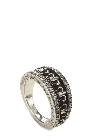 Chrome Hearts Sterling Diamond Fleur-de-lis Band