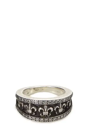 Chrome Hearts Sterling Diamond Fleur-de-lis Band