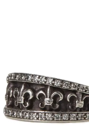 Chrome Hearts Sterling Diamond Fleur-de-lis Band