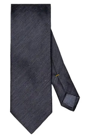 Eton Linen & Silk Necktie - Navy