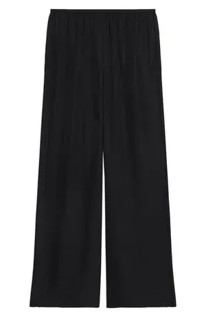 Theory Slit Hem Wide Leg Pants - Black