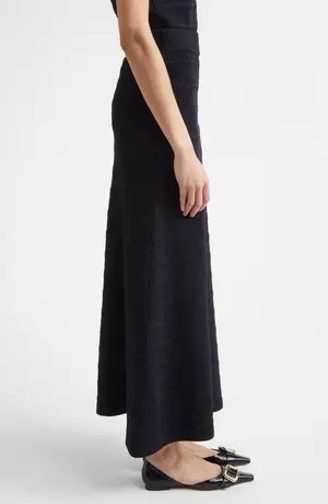 St. John Breton Stripe Wool Blend Sweater Skirt