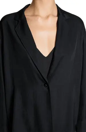 Theory Washed Twill One-button Blazer Shirt