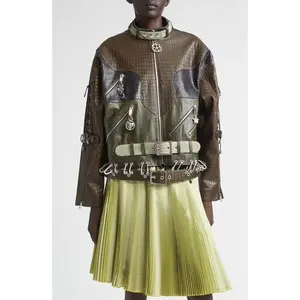 CHOPOVA LOWENA Inversion Lace-up Leather Jacket