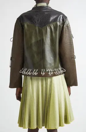 CHOPOVA LOWENA Inversion Lace-up Leather Jacket
