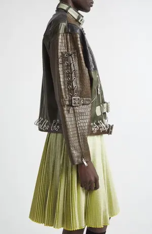 CHOPOVA LOWENA Inversion Lace-up Leather Jacket