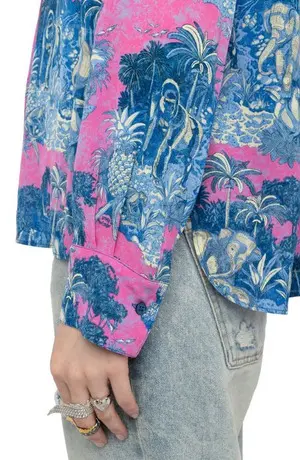 Zadig&Voltaire Jungle Print Crepe Popover Top - Lady