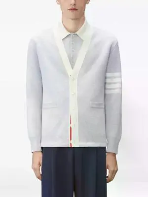 Thom Browne 4-bar Intarsia Knit Cardigan