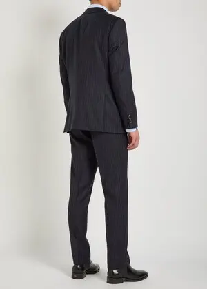 BOSS Pinstriped Wool Suit - Navy