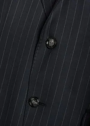BOSS Pinstriped Wool Suit - Navy