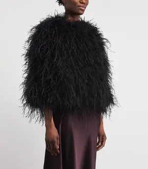 YVES SALOMON Ostrich Feather Evening Jacket