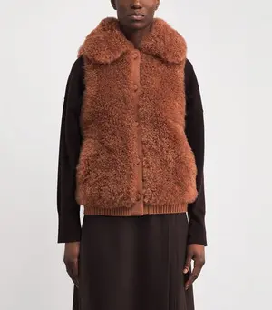YVES SALOMON Cashmere Shearling-knitted Gilet