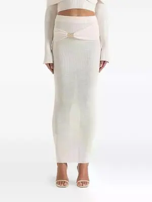 Manière De Voir Asymmetric Draped Midaxi Skirt With Hardware Detail