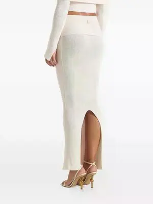 Manière De Voir Asymmetric Draped Midaxi Skirt With Hardware Detail