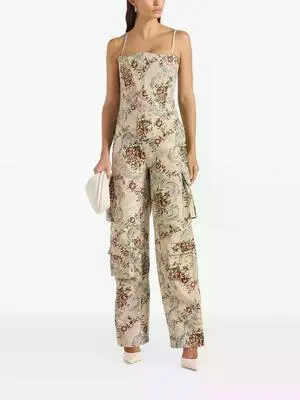 Manière De Voir Floral Lace-up Corset - Neutrals
