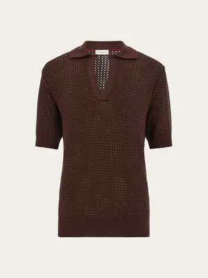FERRAGAMO Short Sleeve Knitted Polo