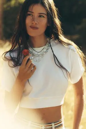 Anthropologie Chunky Crystal Necklace Clear