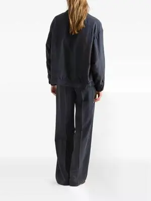 Prada Washed Silk Jacket With Triangle Logo