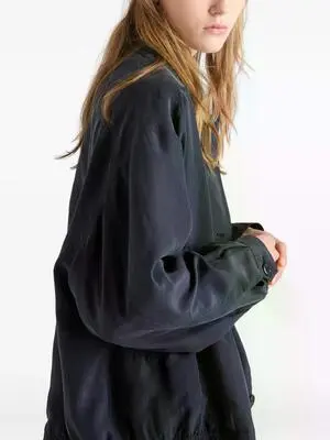 Prada Washed Silk Jacket With Triangle Logo